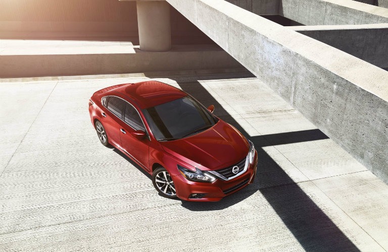 red nissan altima aerial view