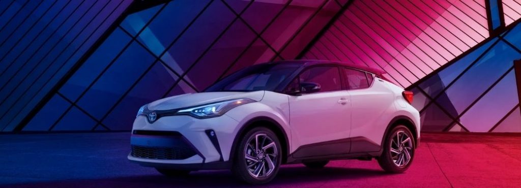 2022 Toyota C-HR White Front and Side View_o - Third Coast Auto Group