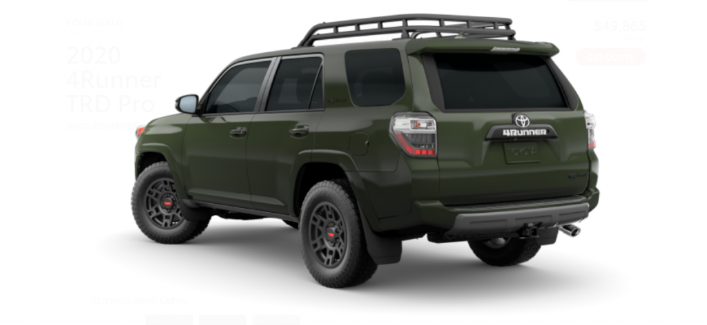 2020 Toyota 4Runner TRD Pro colors