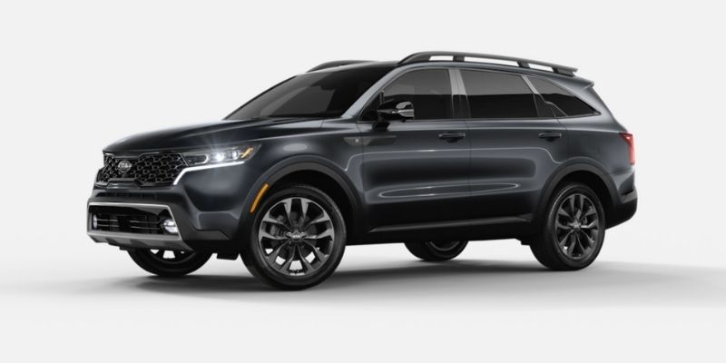 Gravity Gray 2021 Kia Sorento on White Background